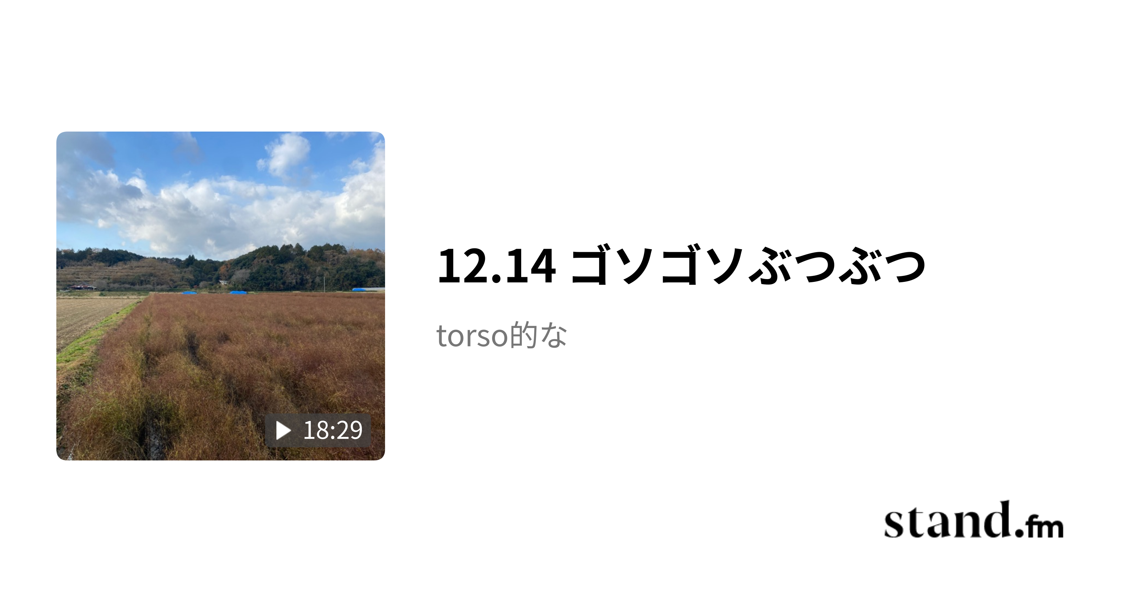 12.14 ゴソゴソぶつぶつ - torso的な | stand.fm