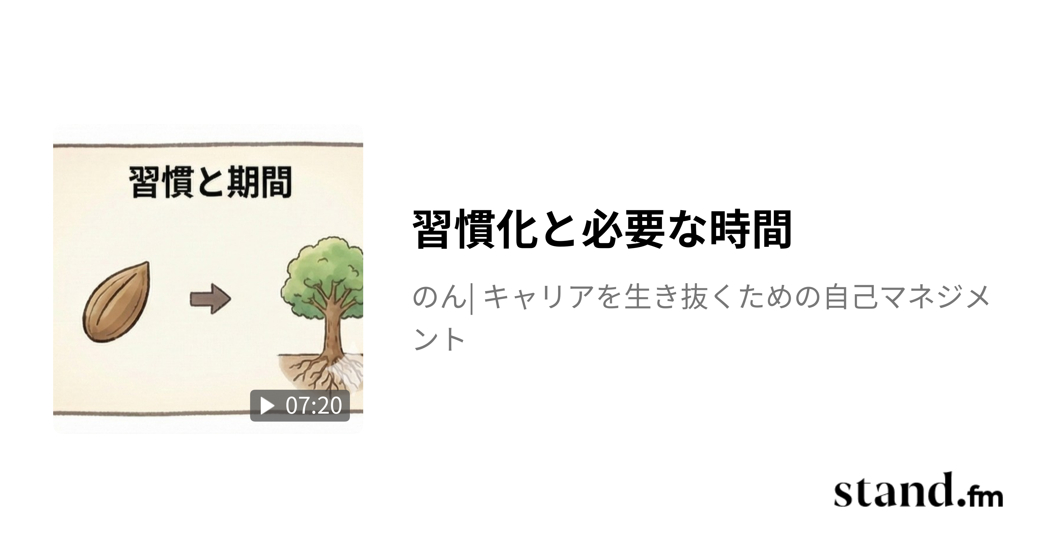 習慣化と必要な時間 - のん| キャリアを生き抜くための自己マネジメント | stand.fm